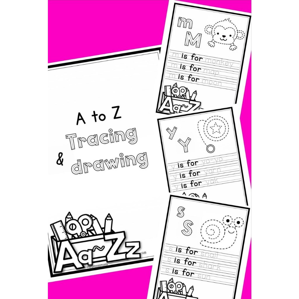 [PRINTABLE PDF] ABC A to Z Alphabet Tracing and Drawing | Shopee Malaysia