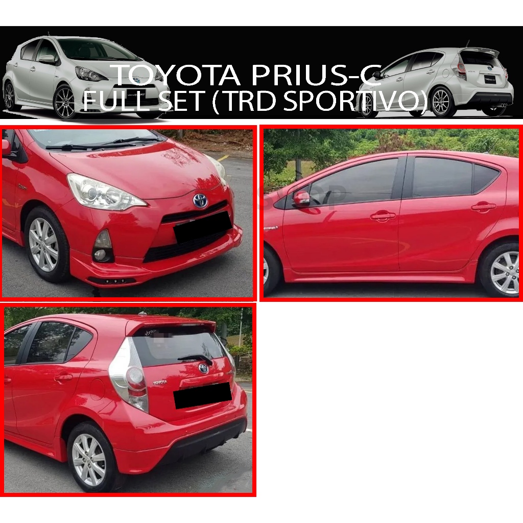 TOYOTA PRIUS-C FULL SET BODYKIT TRD SPORTIVO STYLE FRONT SKIRT ,SIDE ...