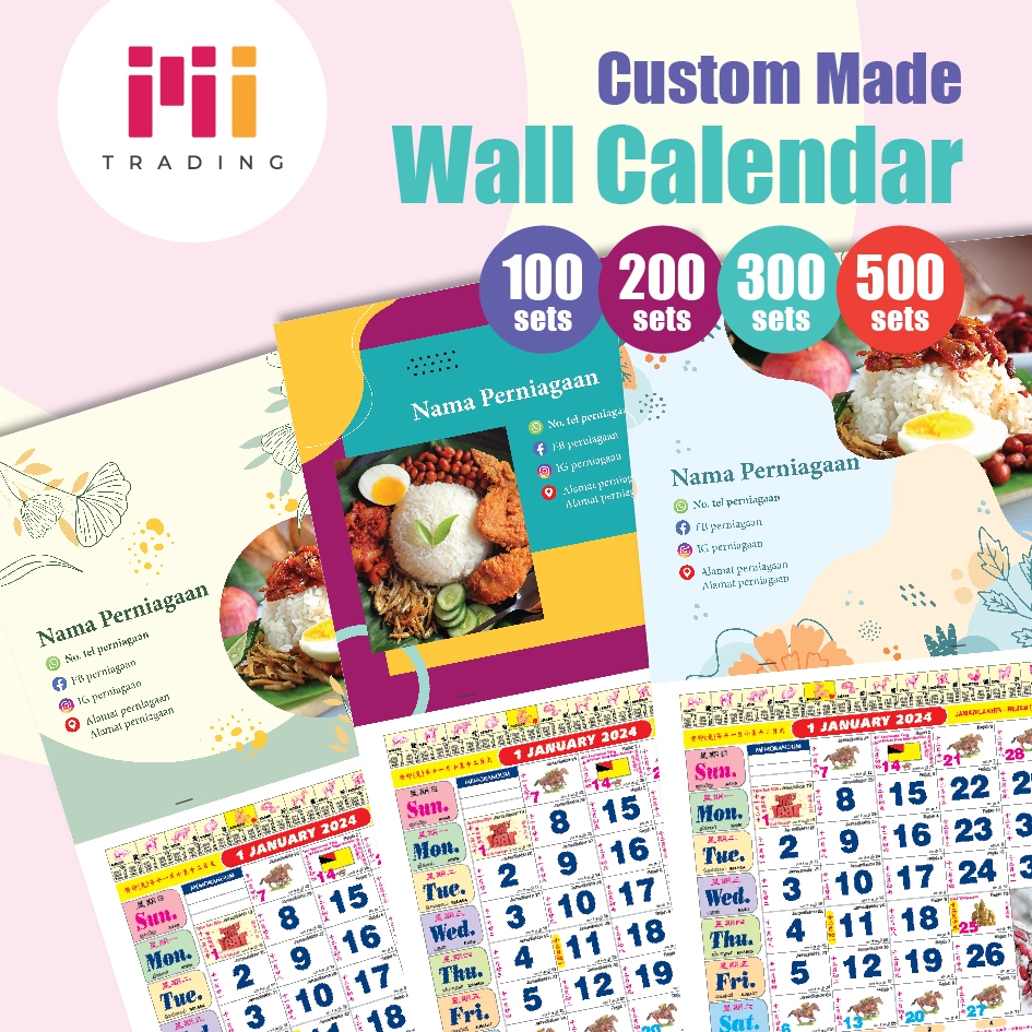 Custom Made Wall Calendar / Racing Horse Calendar / Kalendar Kuda 2024 ...