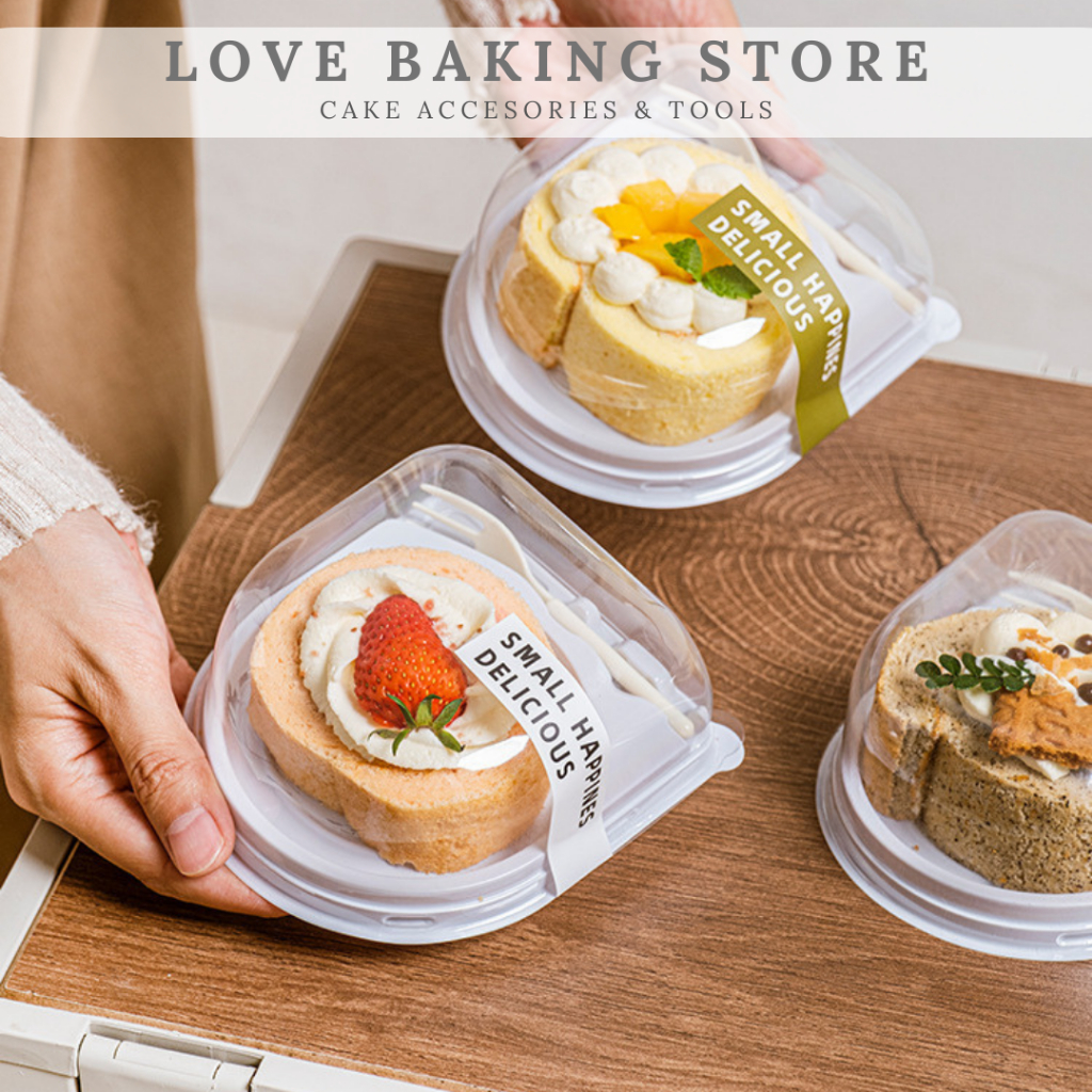 LBS • Disposable Swiss Roll Box Transparent Doorgift Box Mini Cake Box ...