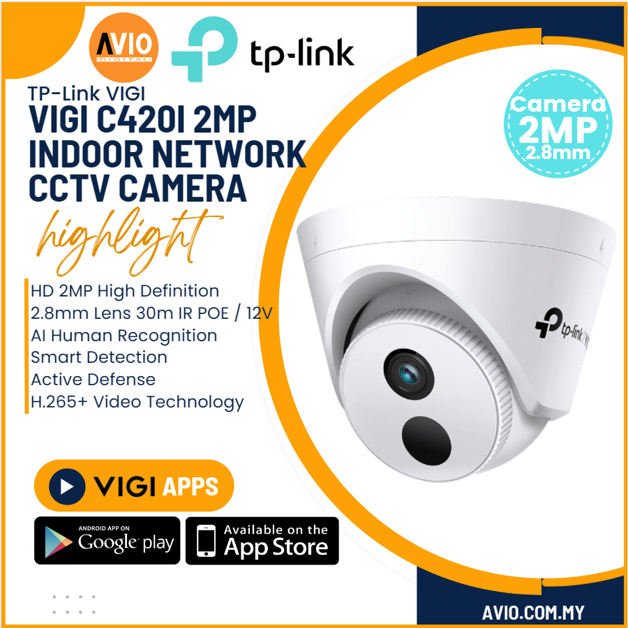 TP-LINK Tplink 2MP 2Megapixel Indoor Dome IP Network CCTV Camera 2.8mm ...