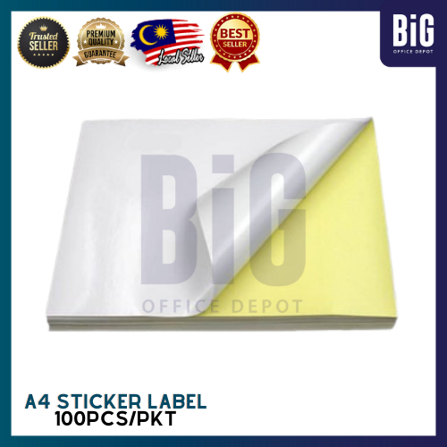 【READY STOCK | 100PCS/PKT】A4 & A3 STICKER PAPER | STICKER LABEL | A4 A3 ...