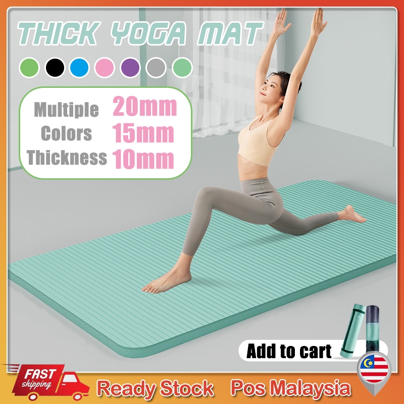 Yoga Mat EXTRA THICK 10MM NBR Non-Slip Mat FREE STRAP PACKAGE Aerobic ...
