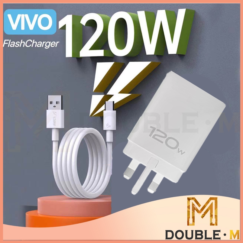 Vivo 120W 6A Fast Charger Flash Charge Adapter With Type-C Cable For X70 X80 X90 X90 Pro iQOO 11 ...