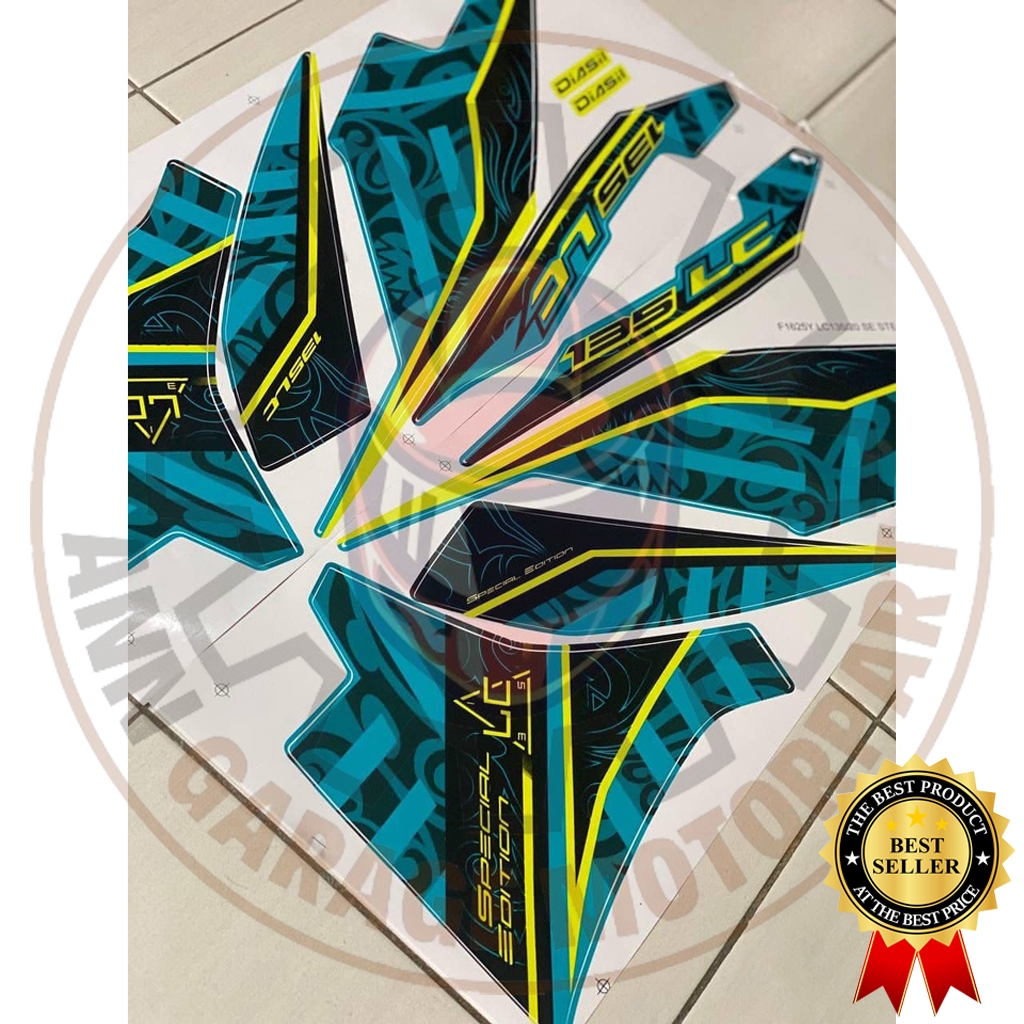 STICKER BODY SET COVERSET LC135 V7 ORIGINAL MORITAKA CYAN 2021 YAMAHA ...