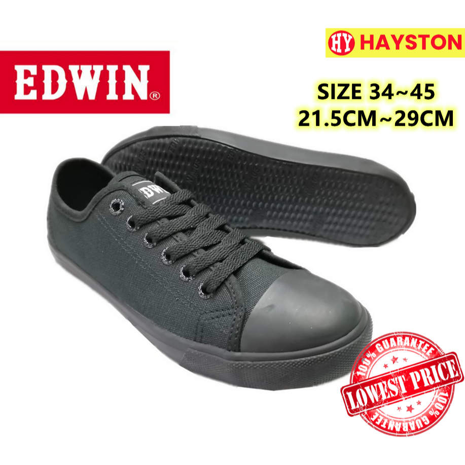 EDWIN Secondary Student Black School Shoes Canvas | EDWIN Kasut Sekolah ...