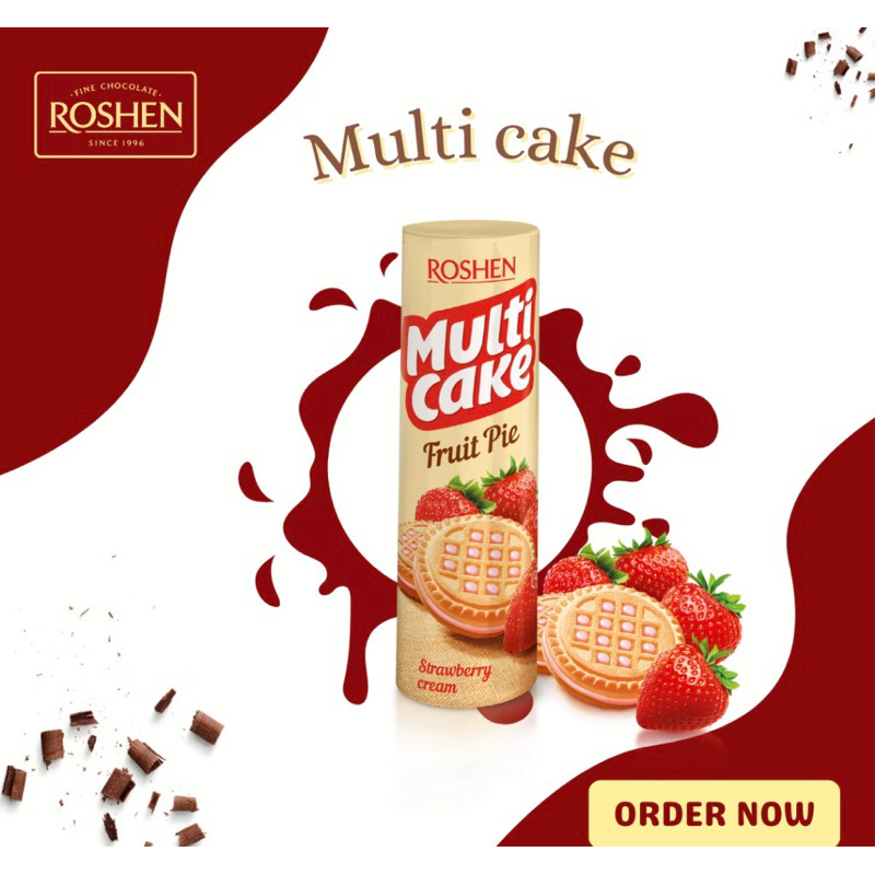 Roshen Biscuit Multicake strawberry cream 180g | Shopee Malaysia