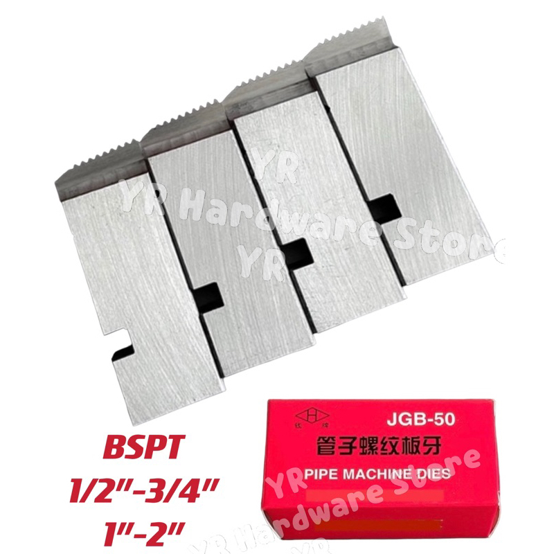Pipe Threading Machine Die 1/2”-3/4” & 1”-2” BSPT 1set 4pc PIPE DIES SET JBG50 for Electric Head ...