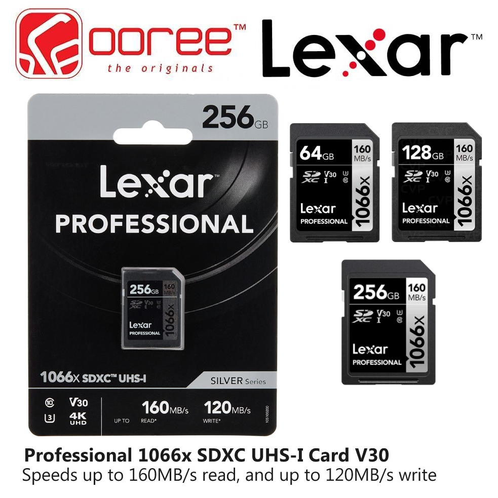 LEXAR Professional 1066X SDXC UHS-I SD CARD (R160 / W120 MB/S) V30 ...