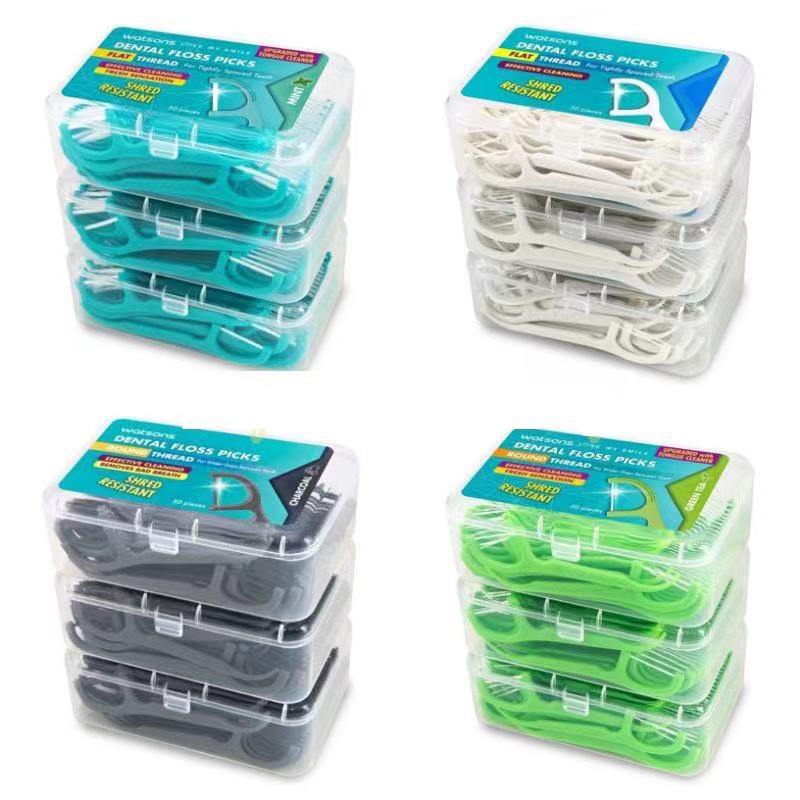 Watsons Flat Thread Dental Floss Picks (50s)Guardian Dental Floss ...