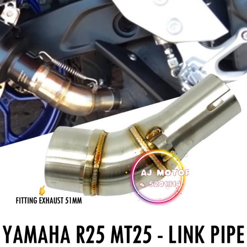 YAMAHA MT25 R25 V1 V2 RACING MUFFLER PIPING 51MM EXHAUST LINK PIPE ...