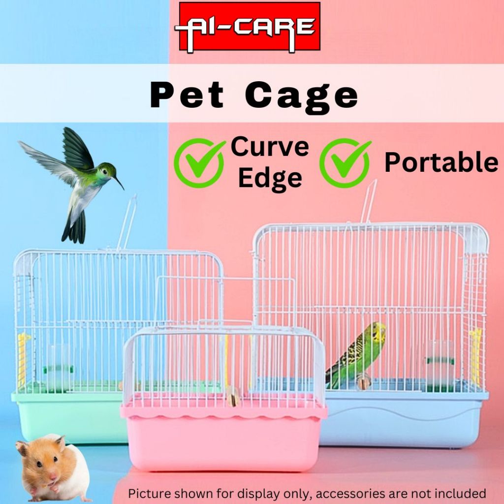 Mini Bird Cage Hamster Bird Pet Cage Portable DIY Metal Grid Sangkar ...