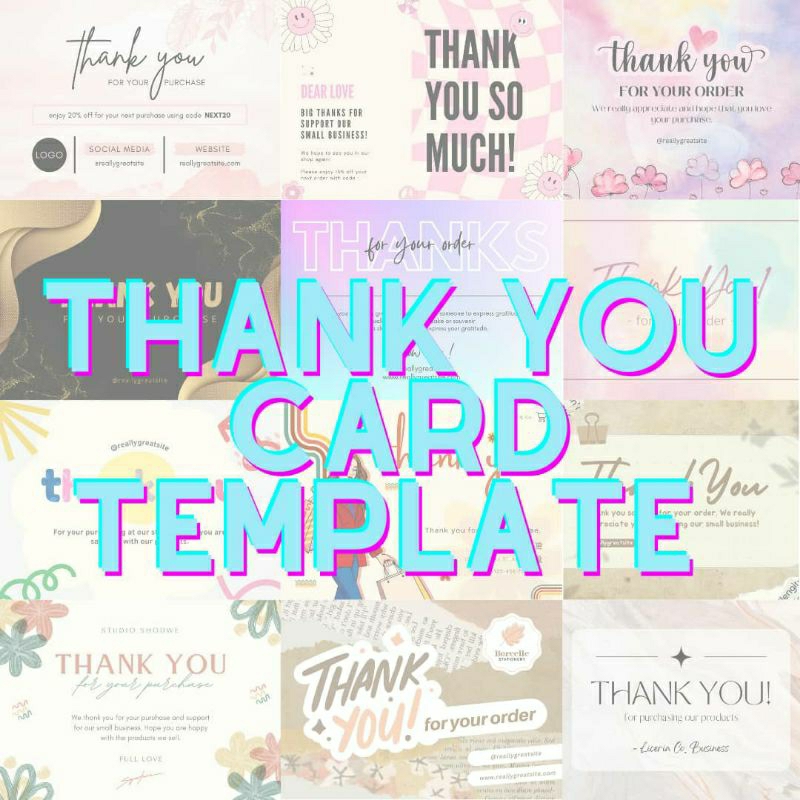 30 editable canva digital thank you card template Customize your own ...
