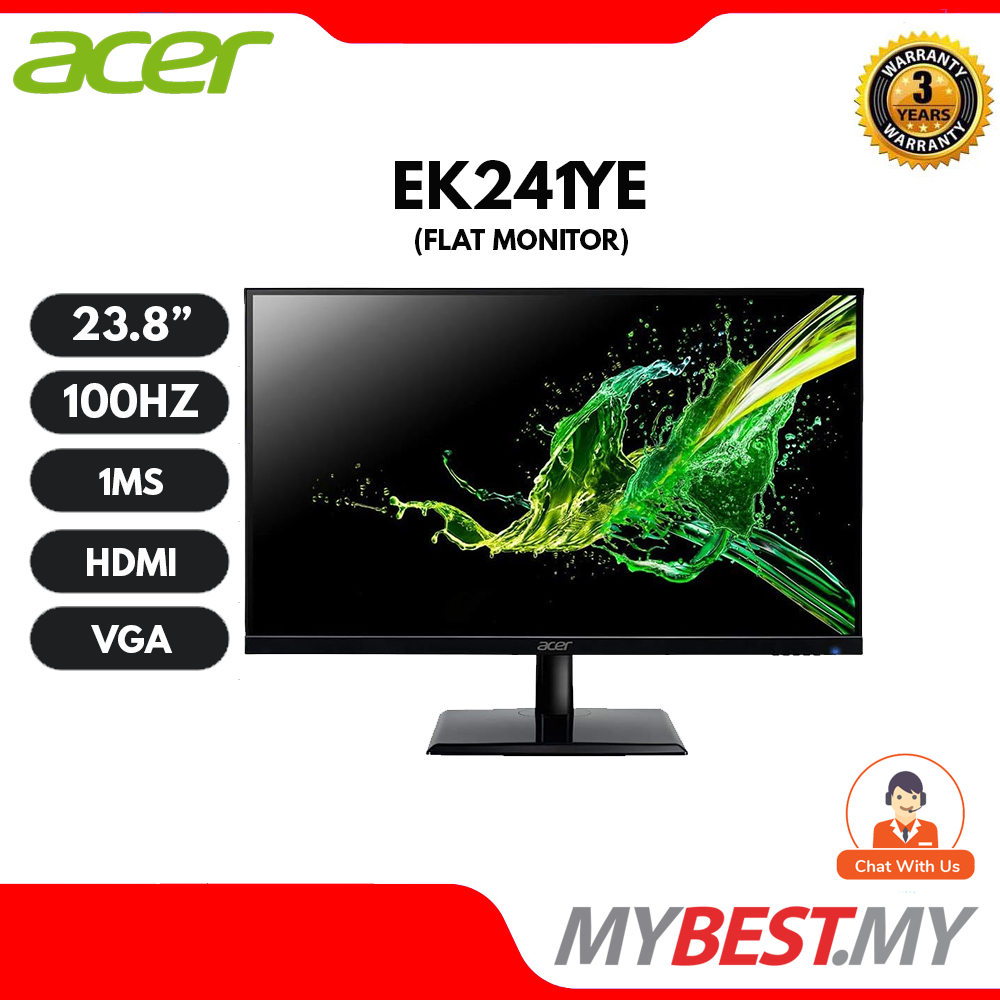 ACER EK241Y EBI 23.8" FHD MONITOR 100Hz BLACK | Shopee Malaysia