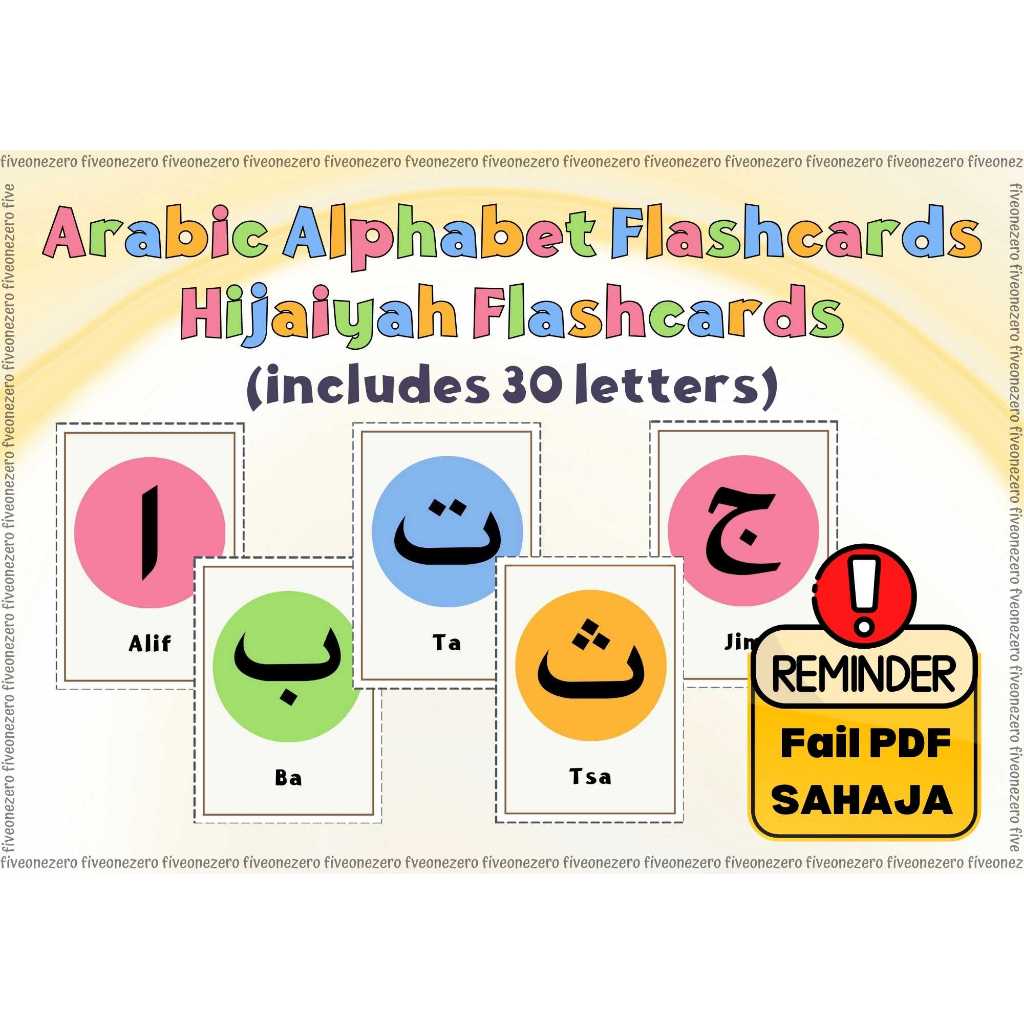 Kad imbas Huruf Hijaiyah Alif Ba Ta, Kad imbas Jawi, Arabic Alphabet ...