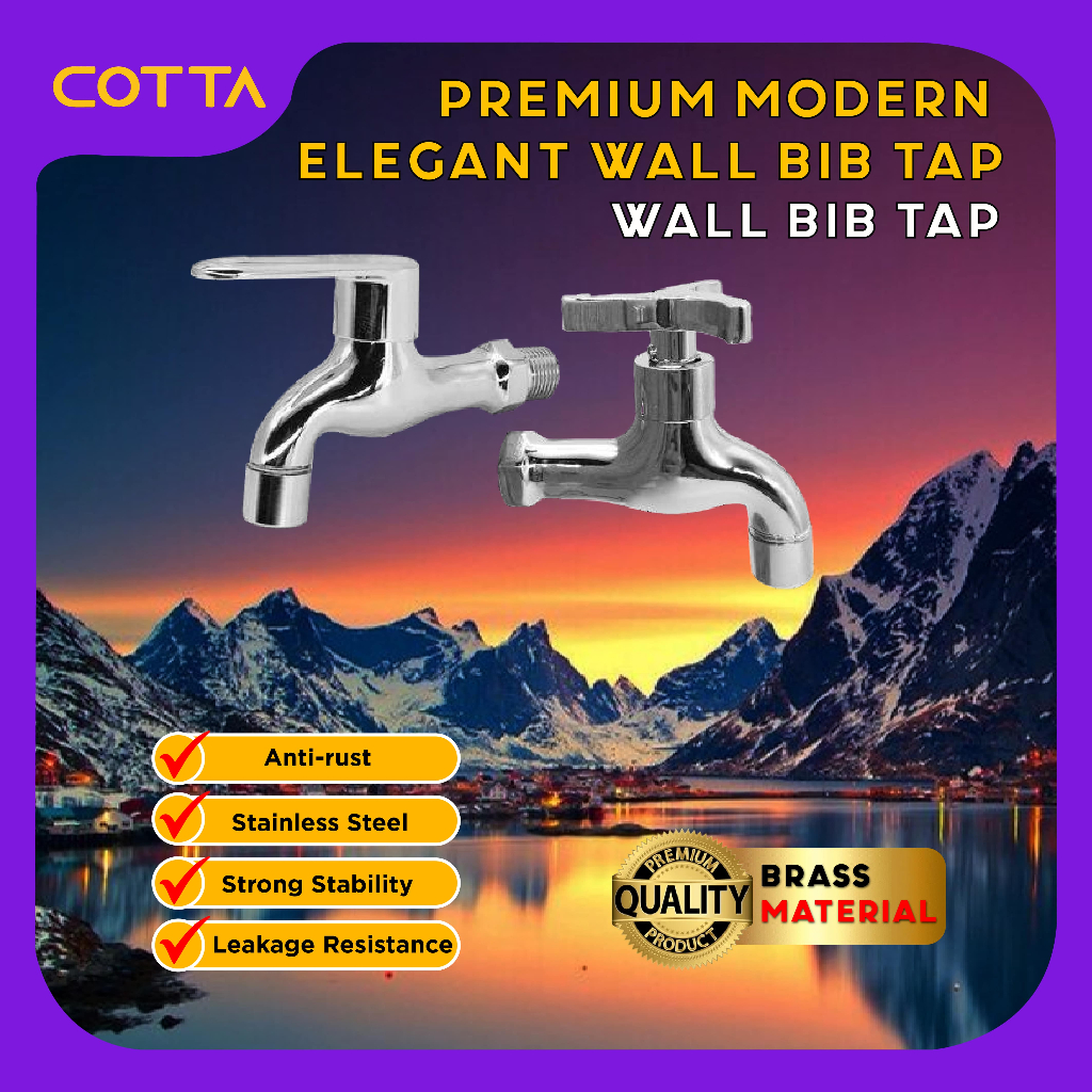 COTTA Wall Bib Tap Water Tap Bathroom Kitchen Sink Basin Faucet Water ...