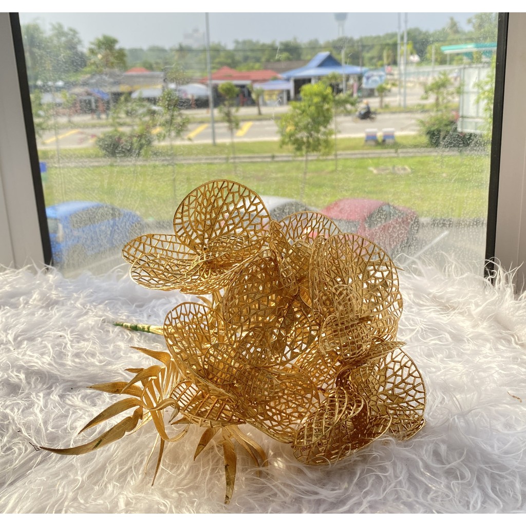 Orchid Gold Orkid Flower Wedding Decoration Bunga Hiasan Pelamin Tunang ...