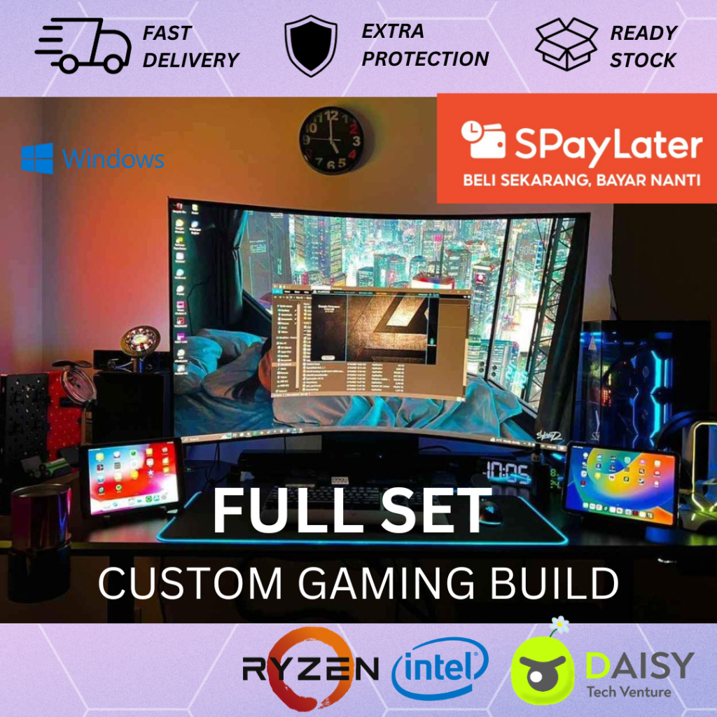 (READY STOCK) FULL SET BUDGET GAMING PC / CUSTOM PC / INTEL / RYZEN ...
