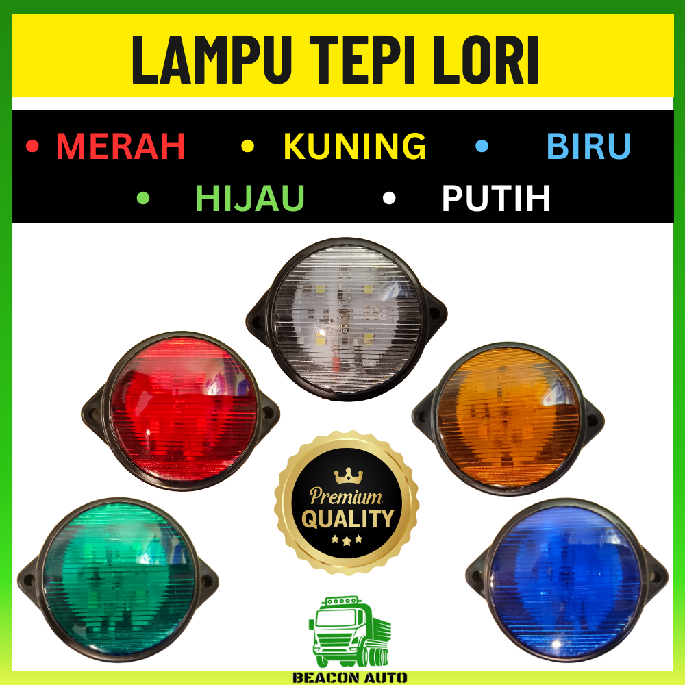 Beacon Cheras 24V LAMPU TEPI LORI 2 INCH ROUND LED SIDE MARKER LAMP ...