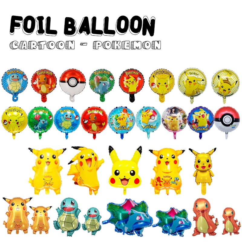 [PANDA] Pokemon Cartoon Foil Balloon Pokemon Balloon for kids Belon ...