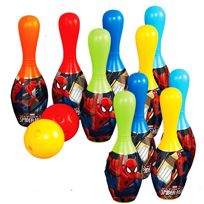 Spiderman Bowling Funny Sport Games with 10 Bottles and 2 Balls for ...