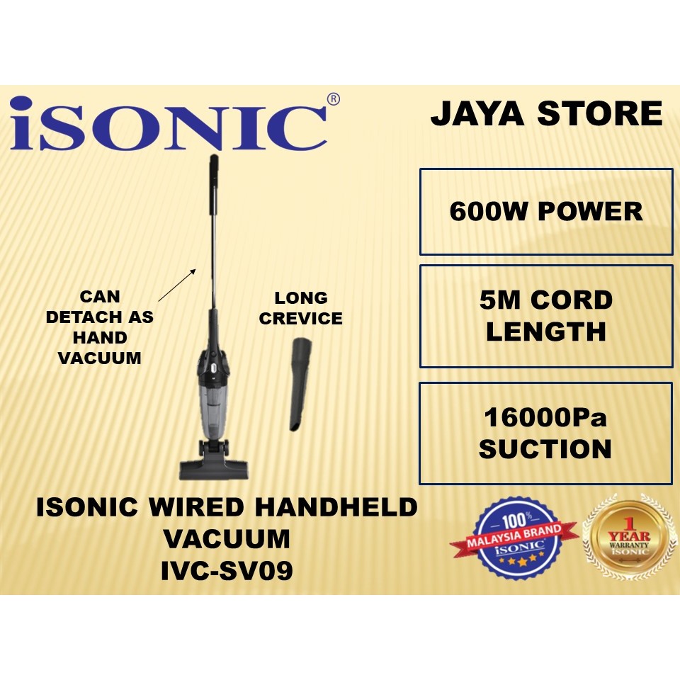 Isonic Wired Handheld Stick Vacuum Cleaner IVC-SV09 (600W Powerful ...