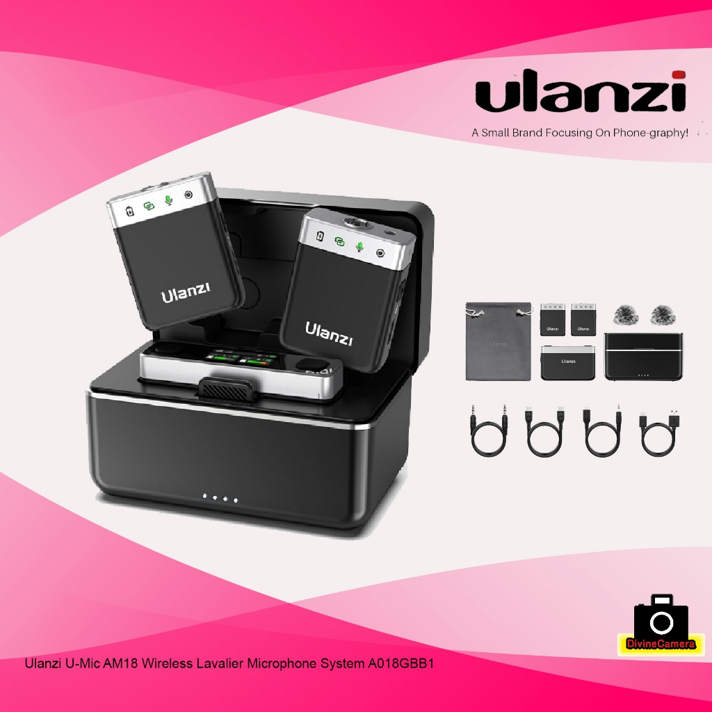 Ulanzi U-Mic AM18 Wireless Lavalier Microphone System A018GBB1 | Shopee ...
