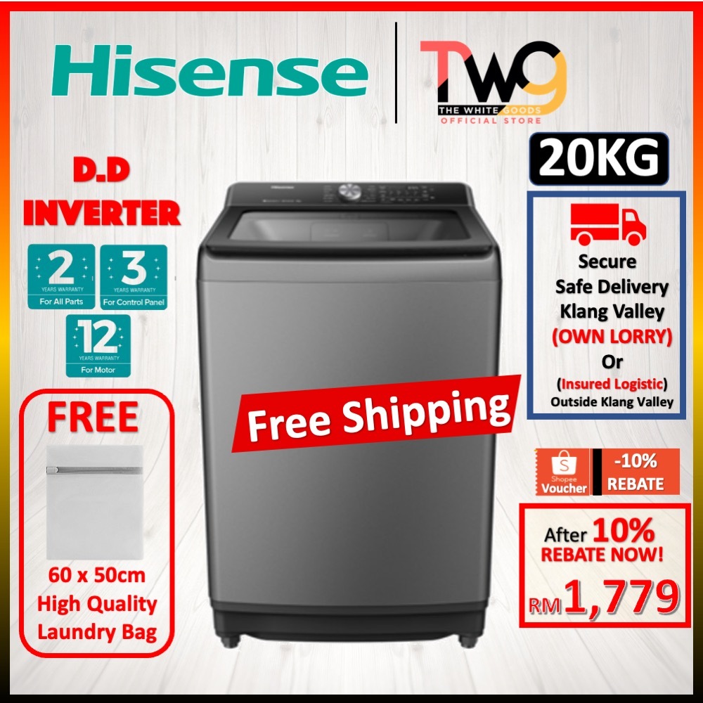 Hisense 17kg / 20kg DD INVERTER Top Load Fully Auto Washer Washing ...
