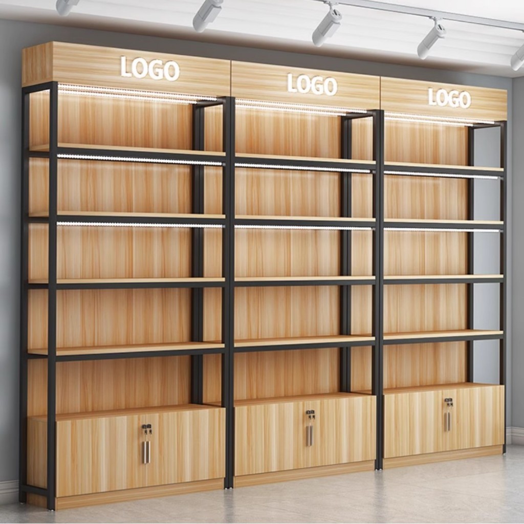 Ready Stock🔥Display Rack With Storage Cabine Anti-slip mat Rak Paparan ...