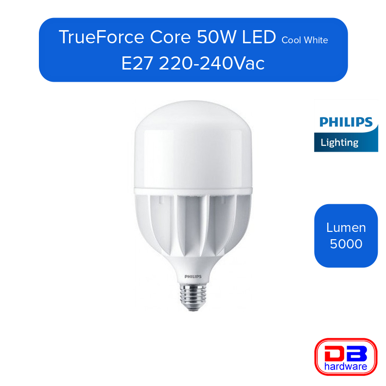 Philips TrueForce Core LED Industrial & Retail Lamp 50W E27 220-240Vac ...