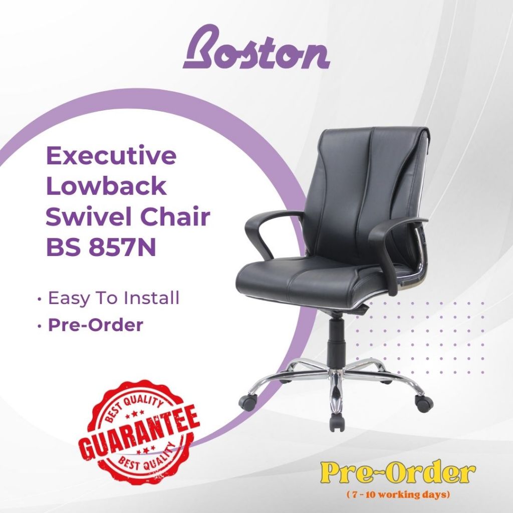 Boston Swivel Executive Office Lowback Chair (BS 857N)–Highback PVC ...