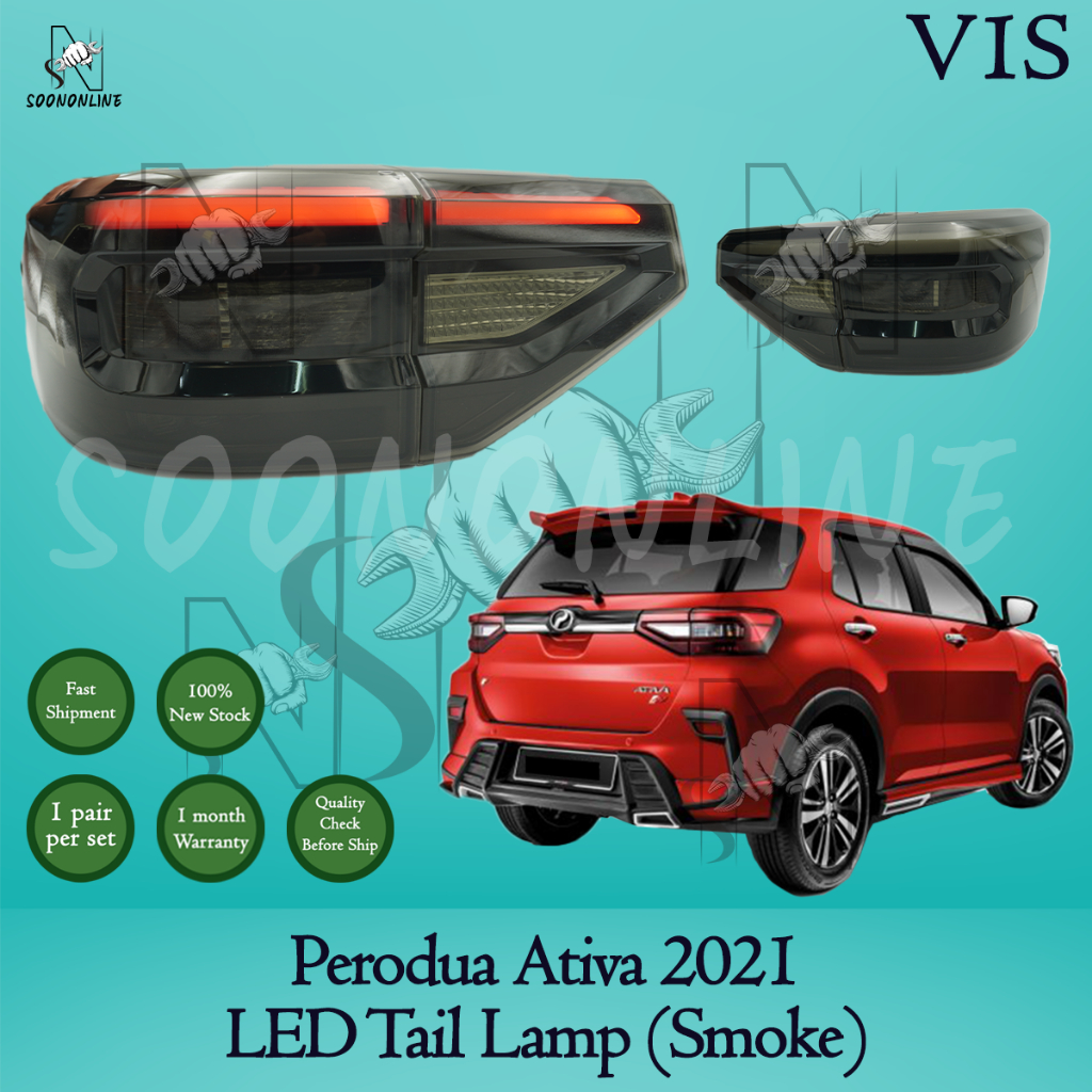 Perodua Ativa Tail lamp 2021 LED Smoke Tail Light V1S Lampu Belakang ...