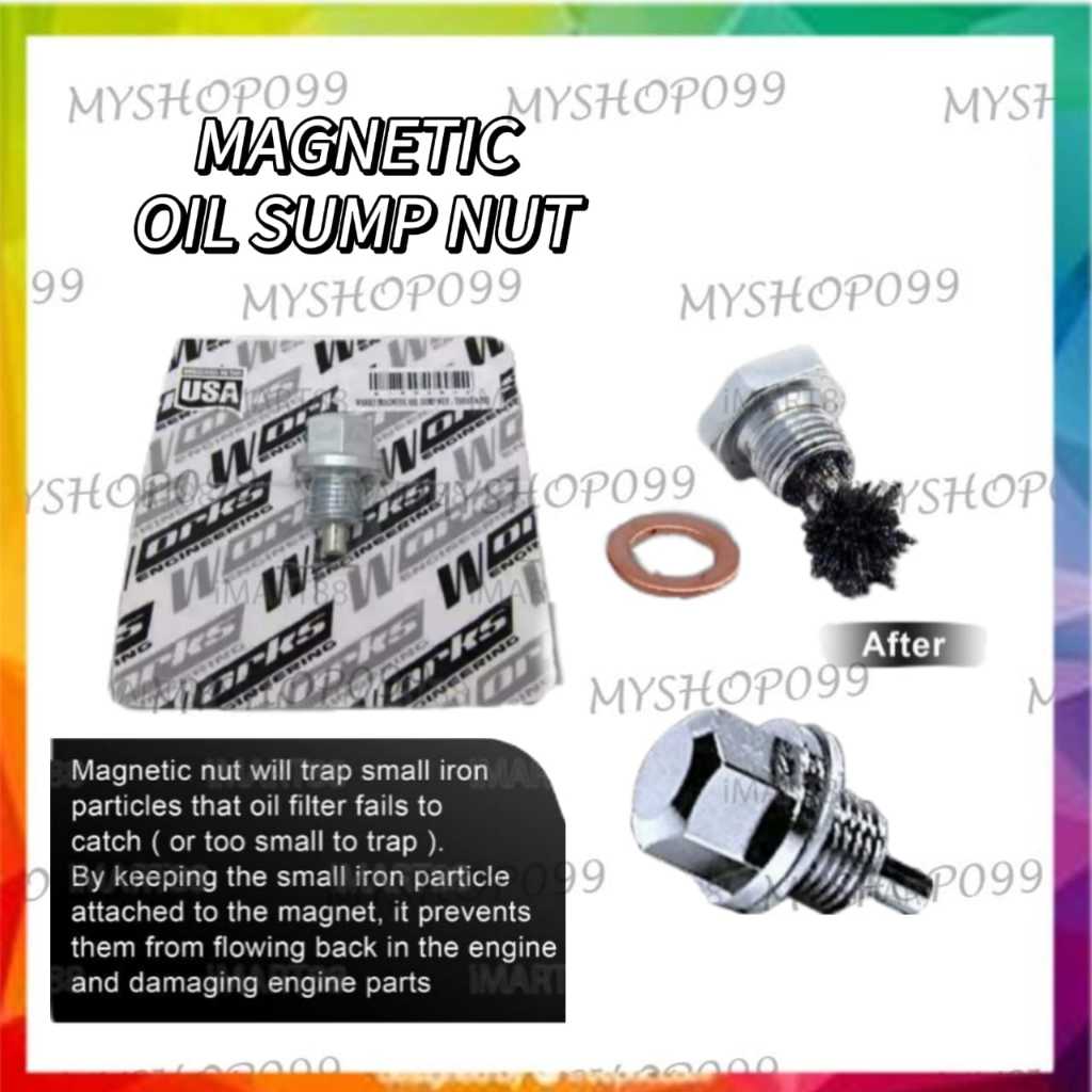 Works Engineering Magnetic Oil Sump Drain Plug Nut 12mm Perodua Myvi ...