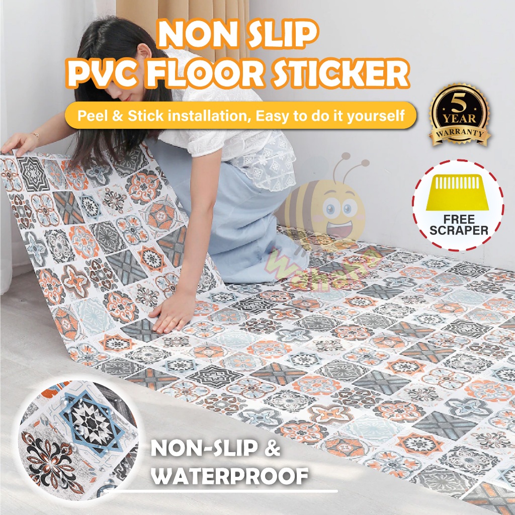 Wahaha PVC Floor Sticker Waterproof Wallpaper Self Adhesive Kitchen ...