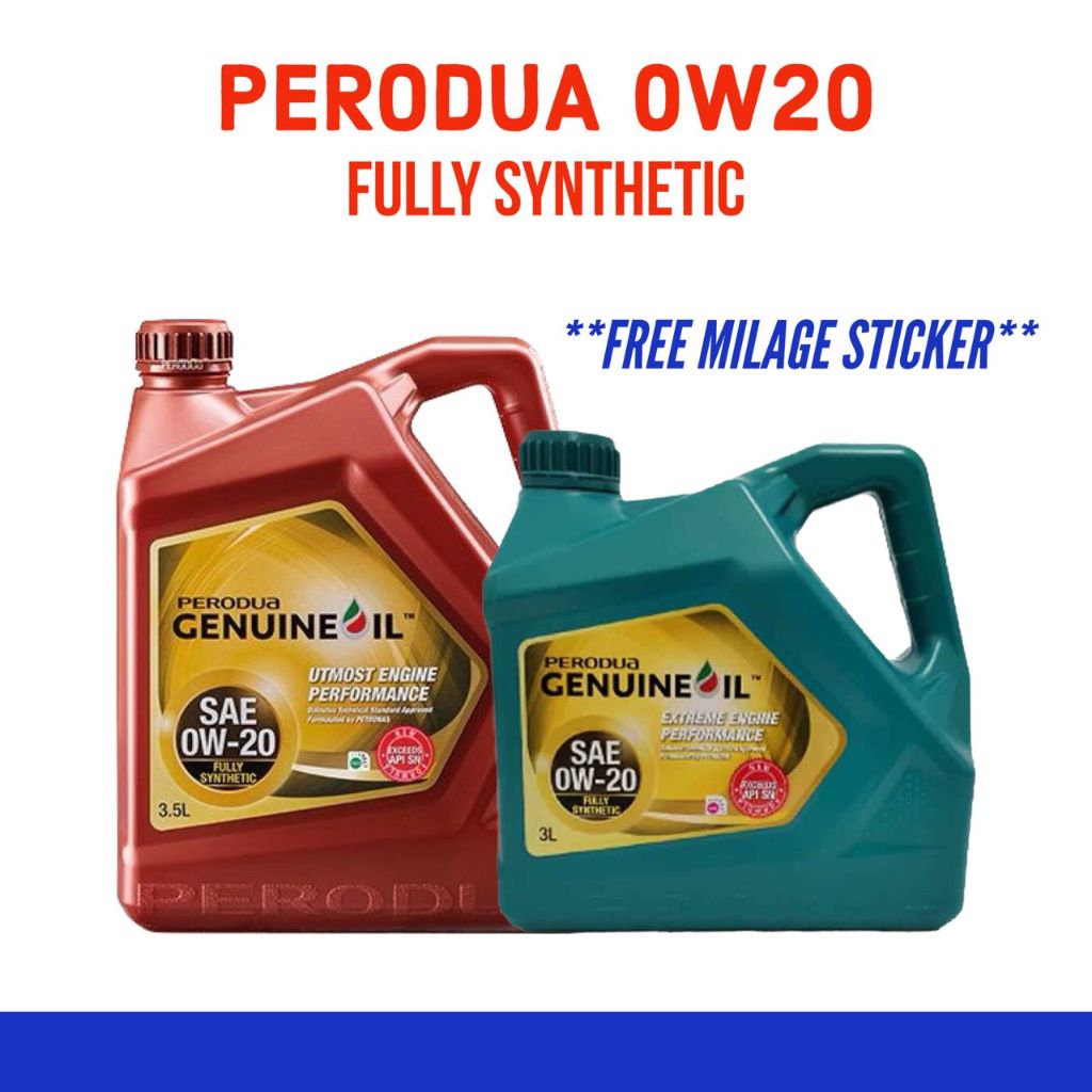 【100% ORIGINAL】0W20 FULLY SINTETIK (3L) (3.5L) (4L) MINYAK HITAM - MYVI ...