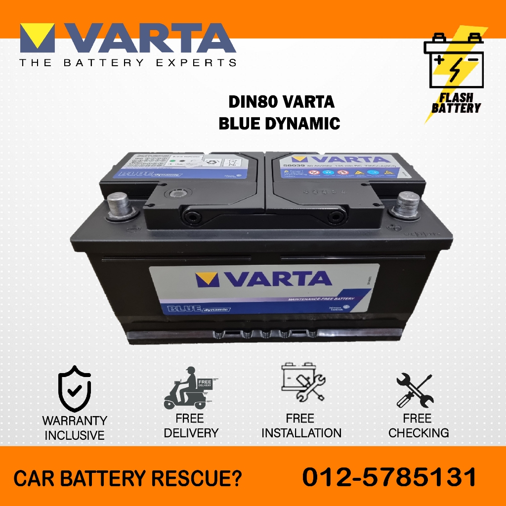 [Installation Provided ] DIN80L DIN80 58039 Varta Blue Dynamic MF Car Battery Bateri Kereta ...