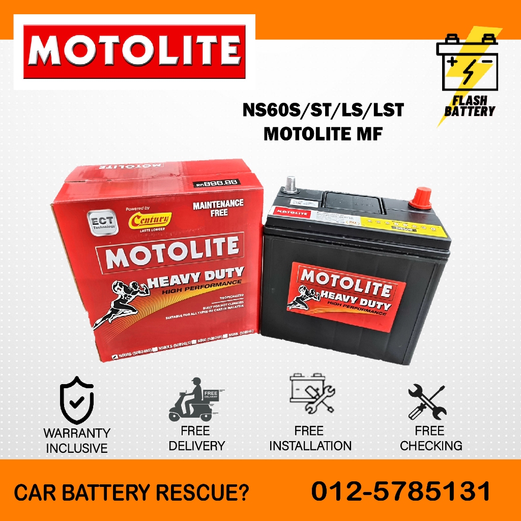[ Installation Provided ] NS60LS | NS60S ] Motolite Heavy Duty MF | Car battery Bateri Kereta ...