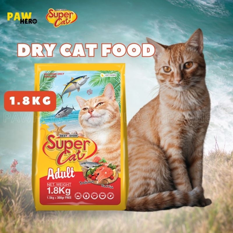 SUPER CAT DRY CAT FOOD 1.8 KG Real Fish Flavour Makanan Kucing | Shopee ...