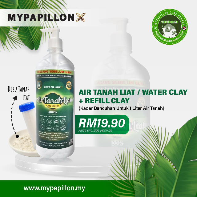 READY TO USE CLAY WATER / AIR TANAH LIAT / PH4.8 SESUAI UNTUK SAMAK DAN ...