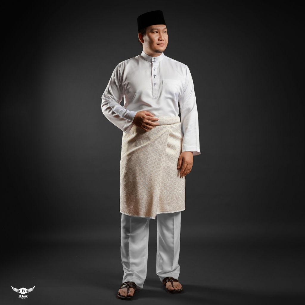 BAK TAILOR BAJU MELAYU SATIN SILDOR WHITE | Shopee Malaysia