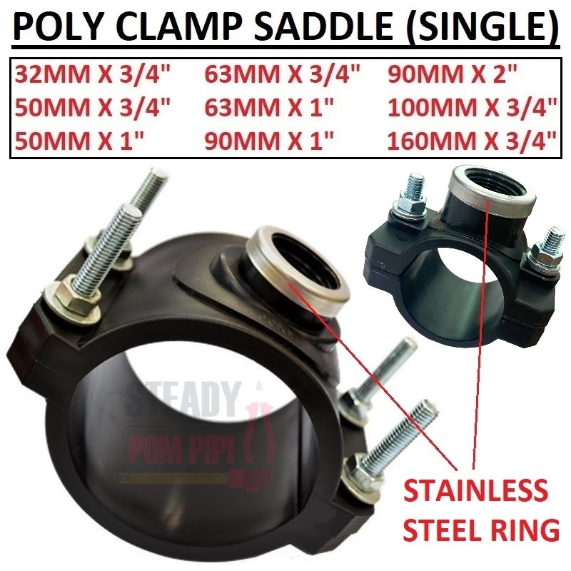 HDPE POLY CLAMP SADDLE (32MM-160MM) / REINFORCED CLAMP SADDLE / POLY ...