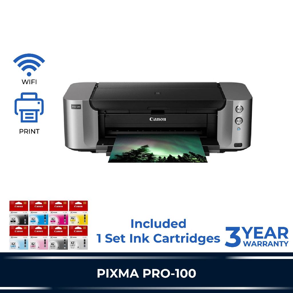Canon PIXMA PRO-100 | PRO-10 | PRO-200 | PRO-300 Professional A3 + Inkjet Photo Printer (Wifi ...