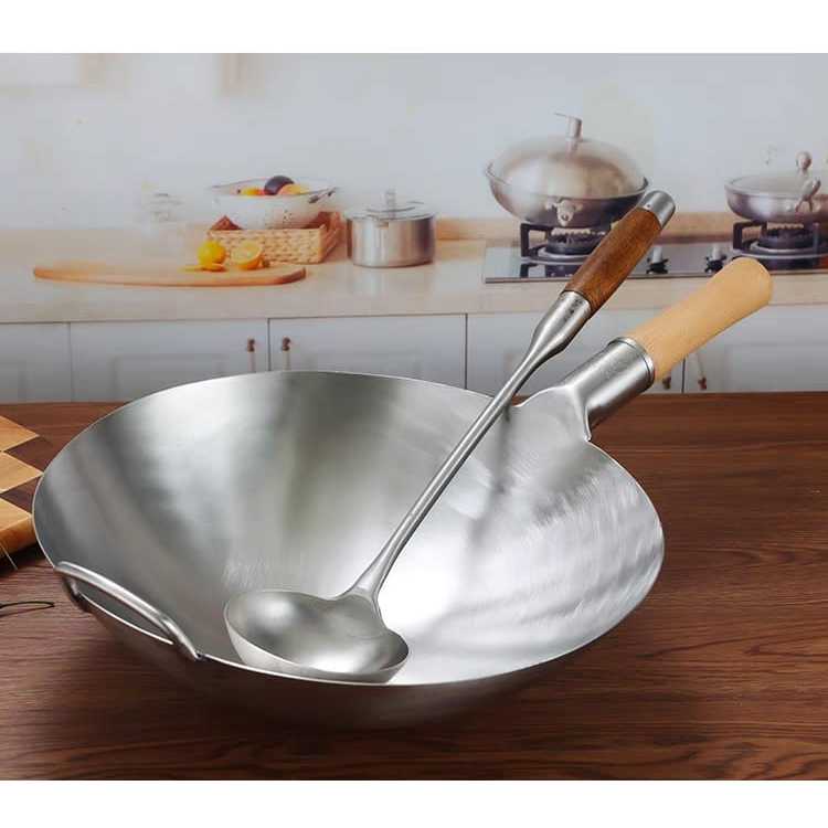 Deep Shape Wooden Handle Shanghai Steel Wok Kuali Besi 老式铁锅 | Shopee ...