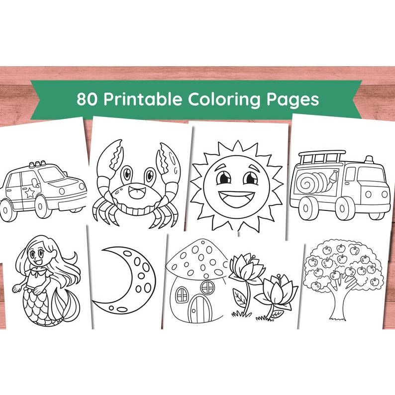 80 Printable Drawing Books For Kids, Preschoolers, Coloring Book ...