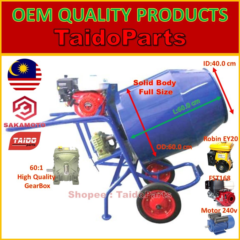 Concrete mini mixer 3.5T mesin pembancuh simen Robin Honda Motor ...