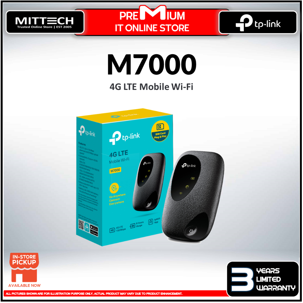 TP-Link Pocket WIFI M7000 150Mbps 4G LTE Mobile Wi-Fi 2000mAh Batter Up ...