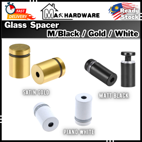 (BLACK & GOLD & WHITE) Advertising Signboard Screw Holder Stainless ...