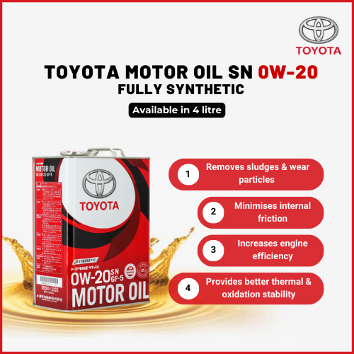 Toyota SN 0W20 GF-5 Engine Oil (4L) Minyak Engin Fully Synthetic 0W20 | Shopee Malaysia