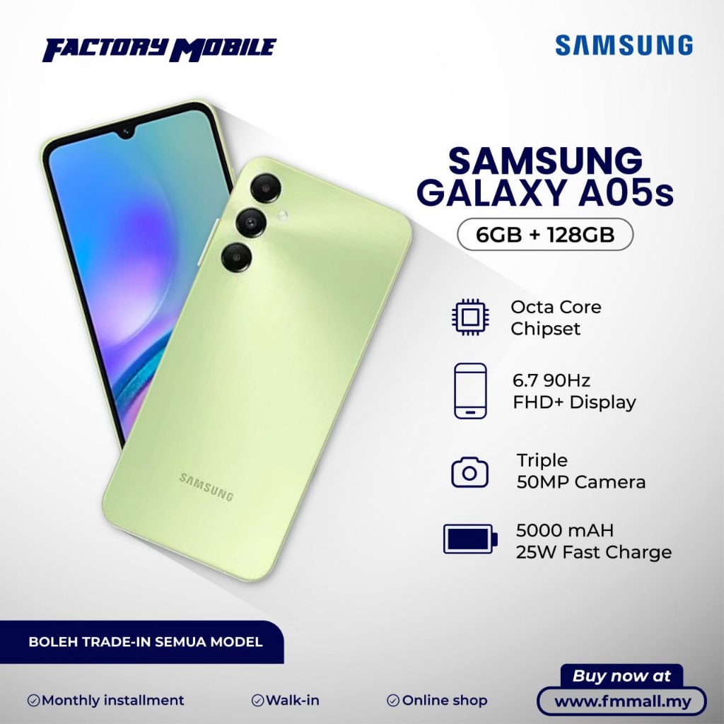 Samsung Galaxy A05s (A057) (Black/ Green/ Silver) (6GB RAM, 128GB ROM ...