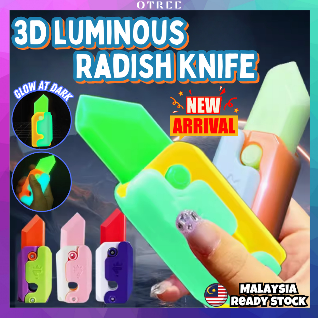 🔥HOT SALES🔥Kids Tiktok Colourful LED Light Glow Luminous Carrot Knife ...